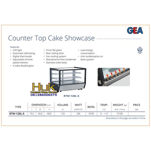 Jual GEA Counter Top Cake Showcase Type RTW-120L-5 - Kota Bekasi ...