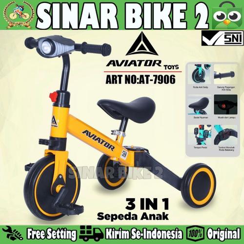 Jual Balance Push Bike AVIATOR AT-7906 Sepeda Keseimbangan Anak 3 in 1 ...