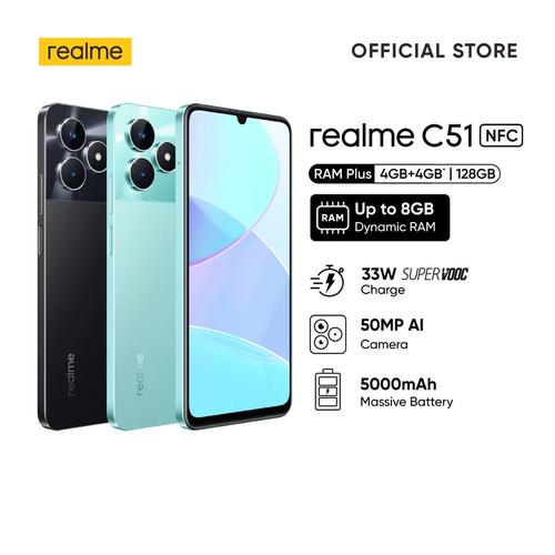 Jual HP REALME C51 4/128 GB - REALME C 51 NFC RAM 4GB + 128GB GARANSI ...