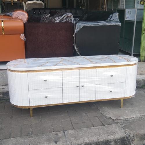 Jual meja tv buffet tv oval minimalis bloktik cat granit - Kota Bekasi ...