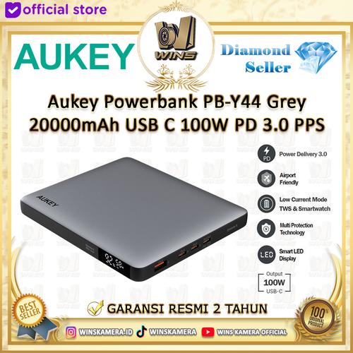 Promo Aukey PB-Y44 Powerbank 20000mAh USB C 100W PD 3.0 PPS Cicil 0% 3x ...