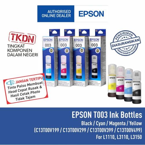 Jual Tinta Botol Epson 003 T003 T-003 L1110 L3110 L3150 1 SET CYMK ...