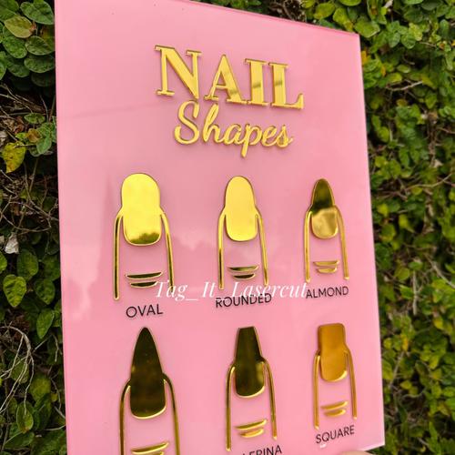 Jual FREE BAUT AKRILIK Signage Salon Bentuk Kuku Nail Shapes Acrylic ...