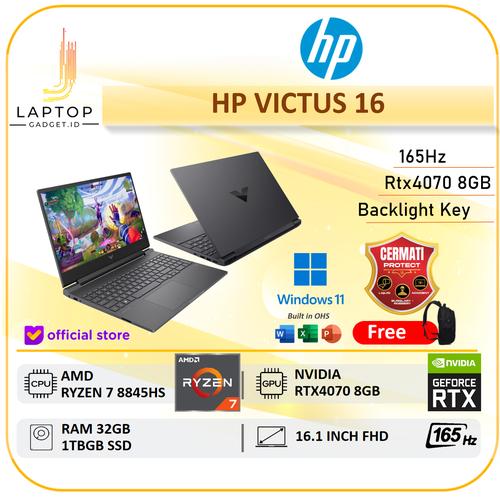Promo HP Victus 16 RYZEN 7 8845HS RTX4070 8GB/ 32GB 1TB SS 16.1FHD ...