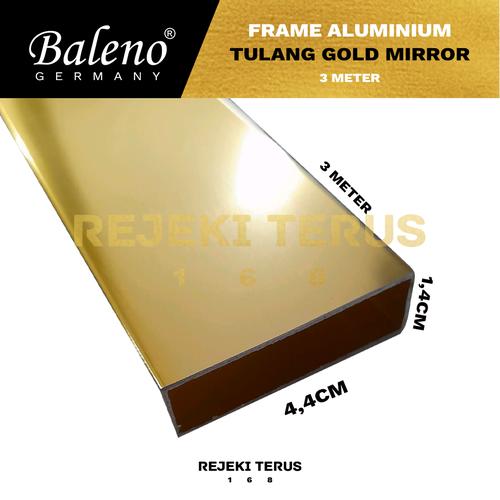 Jual Frame Aluminium Tulang Gold Mirror 3 METER / Profil Lis Lemari ...