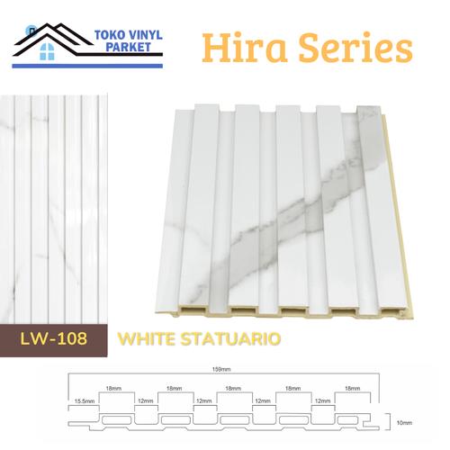 Jual pvc wall panel dinding dekor jeruji kecil LW-108 white statuario ...