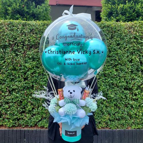 Jual Buket Balon/Bloom Box + Boneka Depan + Coklat + Bunga - tjeplis.id ...