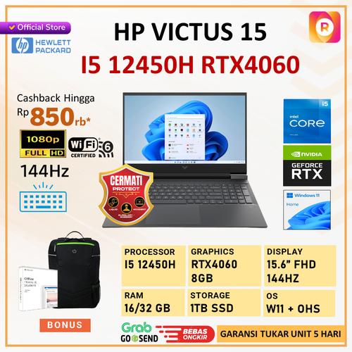 Promo HP VICTUS 15 i5 12450H RTX4060 - 32GB 1TB W11 OHS 15.6" FHD 144HZ ...