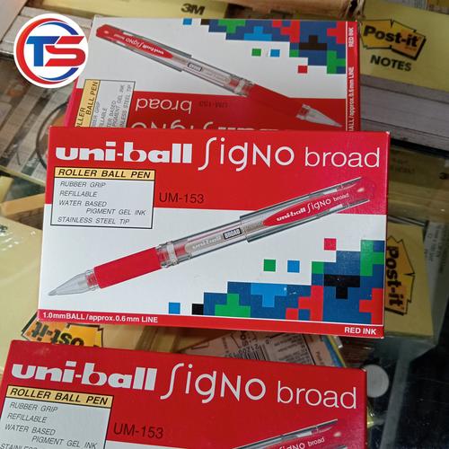 Jual pulpen uni ball signo um 153 broad warna red merah harga 1 pcs ...