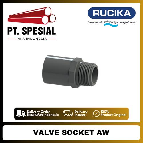 Jual Sock Drat Luar PVC AW Rucika/SDL PVC Rucika/Valve Socket PVC AW ...