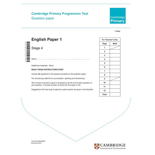 Jual Cambridge Primary Progression Test Stage 4 with Keys. - Jakarta ...