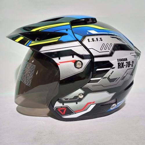 Jual HELM MOTOR HELM SNI HELM HALF FACE HELM TAKIRA MOTIF GUNDAM ...