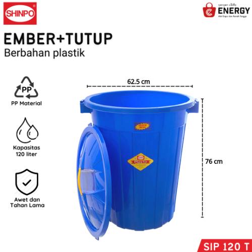 Jual Ember 120 Liter + Tutup SHINPO Ember Air Kamar Mandi Ember Plastik ...