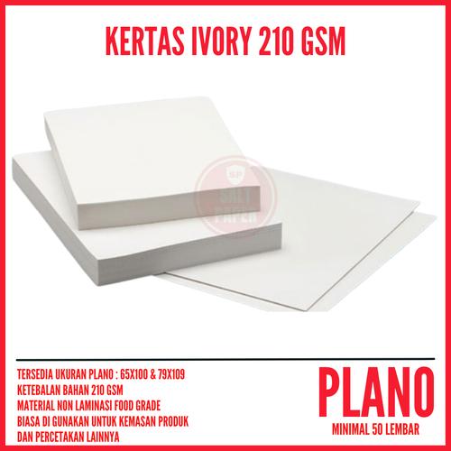 Jual kertas ivory 210 gsm ukuran PLANO isi 50 lembar - 65cm x 100 cm ...