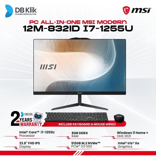 Promo Pc Aio Msi Modern AM242 12M-832ID i7-1255U 8/512GB 24" Win Ohs ...
