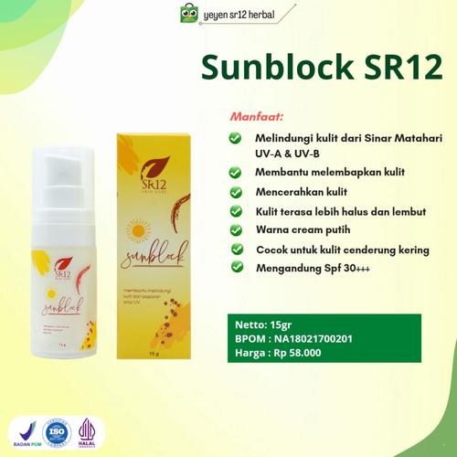 Jual Sunblock SR12 SPF 30+ Melindungi Kulit dari Sinar UV A dan UV B ...