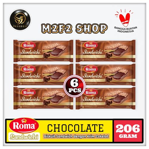 Jual Roma Biskuit Sandwichi Chocolate | Cokelat Bon Bon - 189 gr (6 Pcs ...