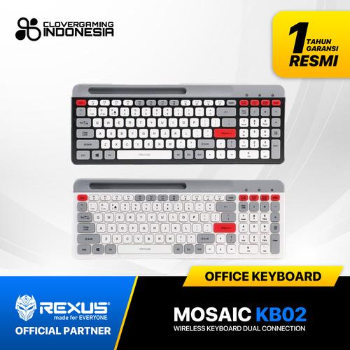 Jual Rexus KB02 / KB-02 Mosaic Wireless Keyboard Dual Connection KB 02 ...