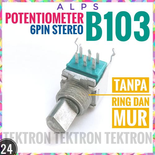 Jual ALPS POTENTIOMETER 10K STEREO Potensio B10K 103B B103 2xB10K JAPAN ...