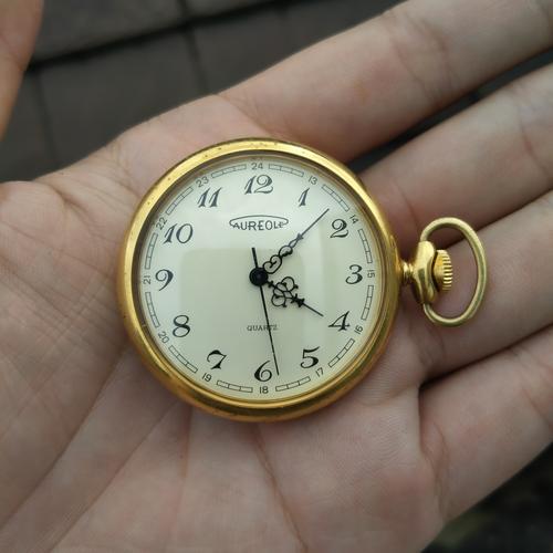 Jual aureole vintage pocket watch jadul antik emas gold swiss jam saku ...