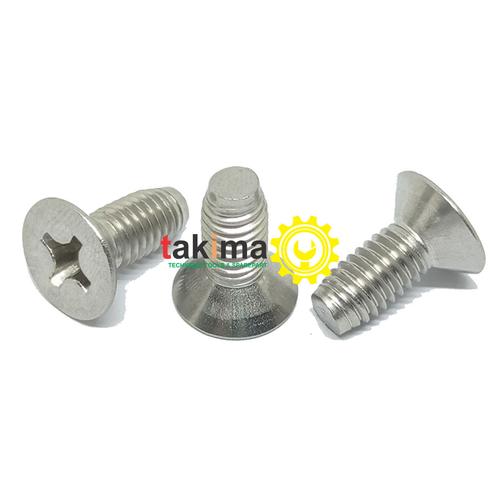 Jual BAUT OBENG PLUS + BAUT JF M4 STAINLEES STEEL 304 | DRAT 4MM PITCH 0.70 - 4X50 - Kota ...