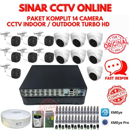 Jual PAKET CCTV LENGKAP 16 CHANEL 14 CMAERA 5MP TURBO HD 1080P EXMYE ...