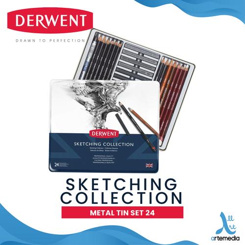 Jual Pensil Gambar Derwent Sketching Collection Pencil 24 Metal Tin Drawing - Kota Bandung ...