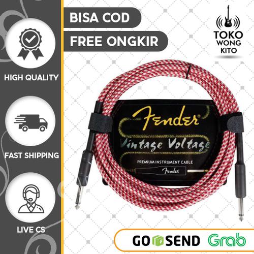 Promo Kabel Jack Gitar Fender 3 Meter 6 Meter Vintage Voltage Bass ...