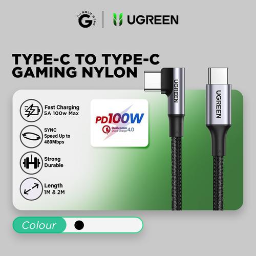 Promo Ugreen Kabel Data Gaming Type C 2.0 To Type C Elbow 100W Super ...