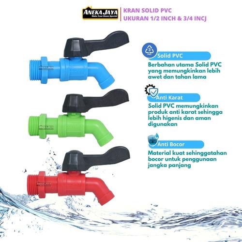 Jual Kran Air PVC Plastik Drat 1/2 dan 3/4 Inch Awet Murah - Anti ...