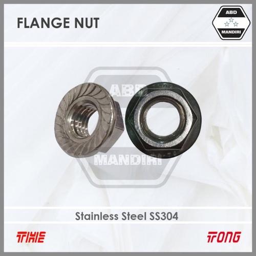Jual SS304 Mur Flange Stainless M5 ( FLANGE NUT ) M5 - 0.8 - Kota ...