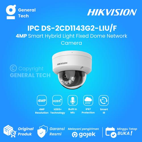 Jual Hikvision DS-2CD1143G2-LIU/F 4MP IP Camera Dome Dual Light Audio ...