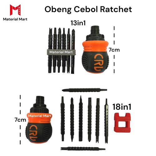 Jual Obeng Cebol Ratchet Multifungsi | Screwdriver Mini | Obeng Set ...