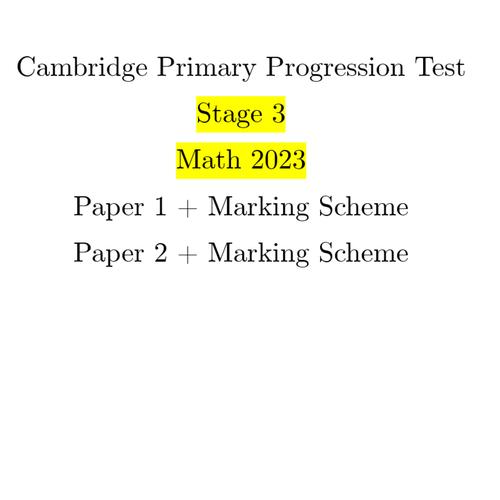 Jual Cambridge Primary Progression Stage 3 Math Tahun 2023 - Jakarta ...
