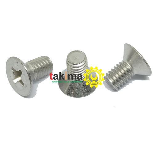 Jual 100 PCS BAUT FLAT M4 DRAT 4MM PITCH 0.7 GALVANIS / BAUT OBENG BO/JF-M4 - 4X20 - Kab ...