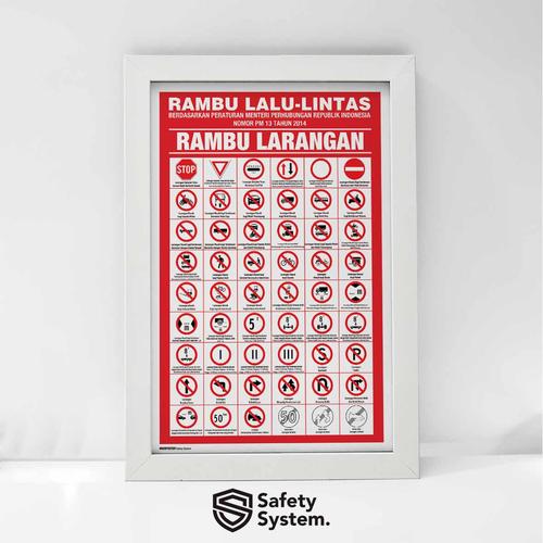 Jual Poster K3 Safety Rambu Lalu-lintas PM13 2014 Rambu Larangan A2 ...