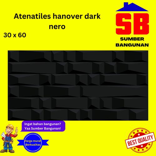 Jual KERAMIK DINDING 30 X 60 ATENATILES HANOVER DARK NERO / KERAMIK DINDING HITAM POLOS HANOVER ...