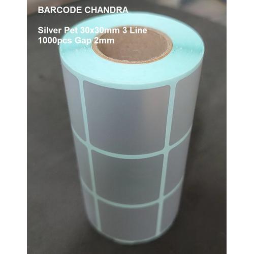 Jual Label Stiker Barcode Silver Pet 30x30mm 3L 1000pcs Gap 2mm, Core 1 ...