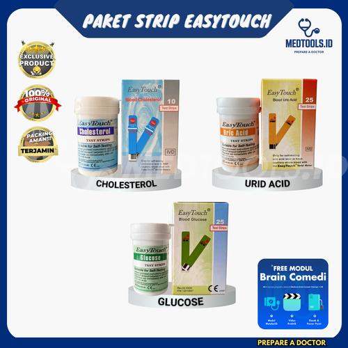 Jual Paket Strip EasyTouch 3in1, Strip Easy Touch Kolesterol, Asam urat ...
