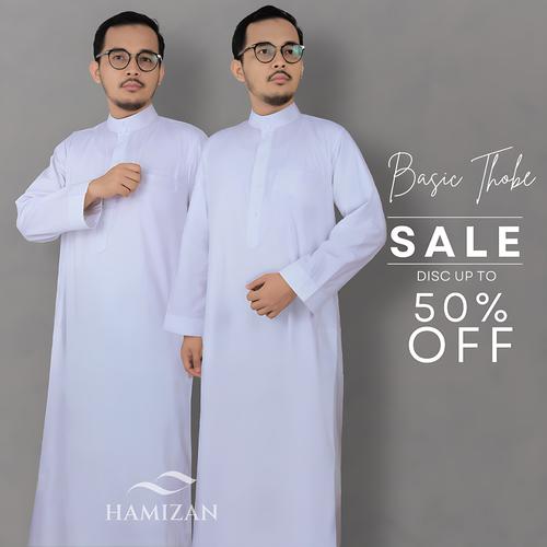 Promo Baju Gamis Jubah Pria Umroh Haji Ihram Katun Soft Denim Ekspor ...