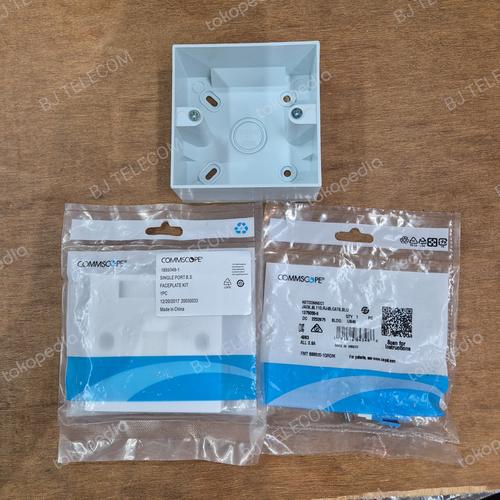 Jual Faceplate rj45 1port lengkap modular Jack cat 6 commscope outbow ...