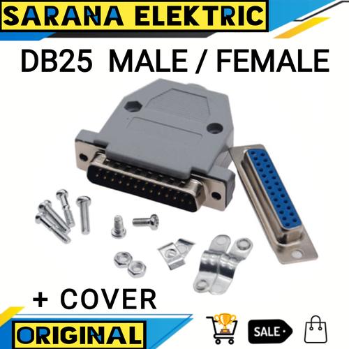 Jual DB25 MALE FEMALE 1 SET DENGAN COVER BAUT CONNECTOR KONEKTOR DB 25 ...