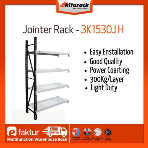 Jual RACK GUDANG Besi Jointer 300kg/ layer 3M 4LAYER P 1,5Meter Hitam ...