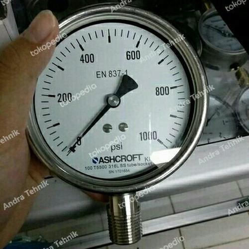 Jual pressure gauge ashcroft 2000 psi size 4 inch full stainless ...