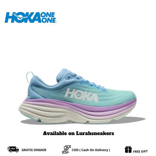Promo Hoka Bondi 8 Womens Road Running Shoes - Airy Blue / Sunlit Ocean ...