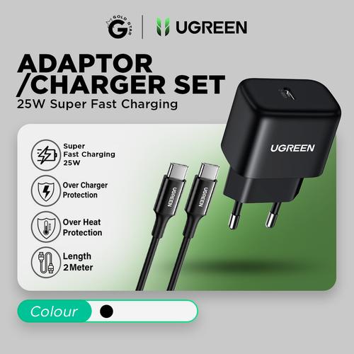 Promo Ugreen Mini Charger Type C PD 25W QC Adaptor Samsung Fast ...