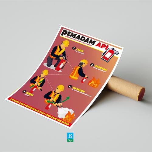 Jual POSTER SAFETY K3 CARA PENGGUNAAN APAR Ukuran A2 - A1(90cmx60cm) - Kab. Malang - JS Sign ...