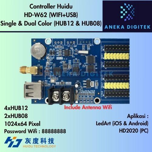 Jual Controller Huidu HD-W62 Wifi USB Antena Antenna Running Text P10 ...