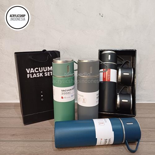 Jual Tumbler Stainless 500ml + Grafir, Vacuum Bottle (Grafir) + 2 Cup ...