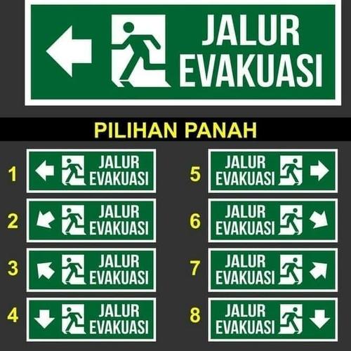 Jual SIGN AKRILIK K3 SAFETY PETUNJUK ARAH JALUR EVAKUASI 10 X 30CM ...